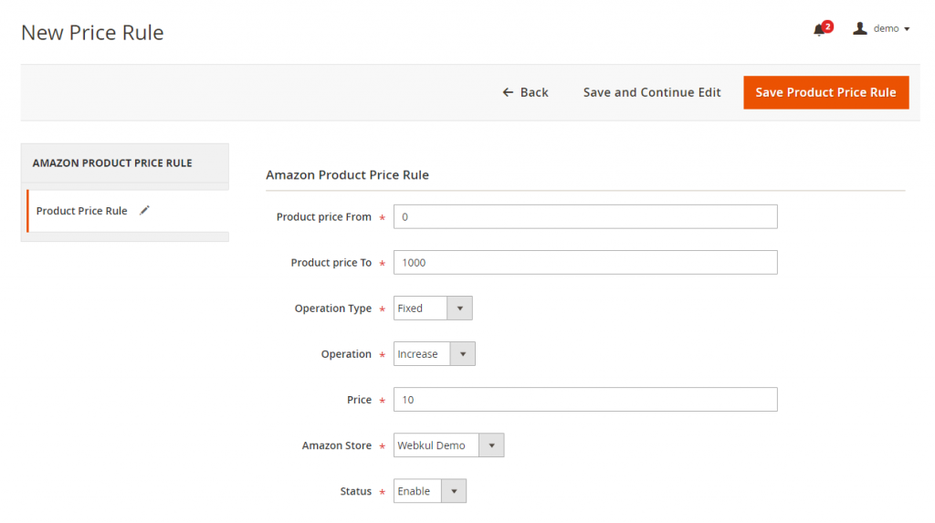 Price Rule | Amazon Connector for Magento 2